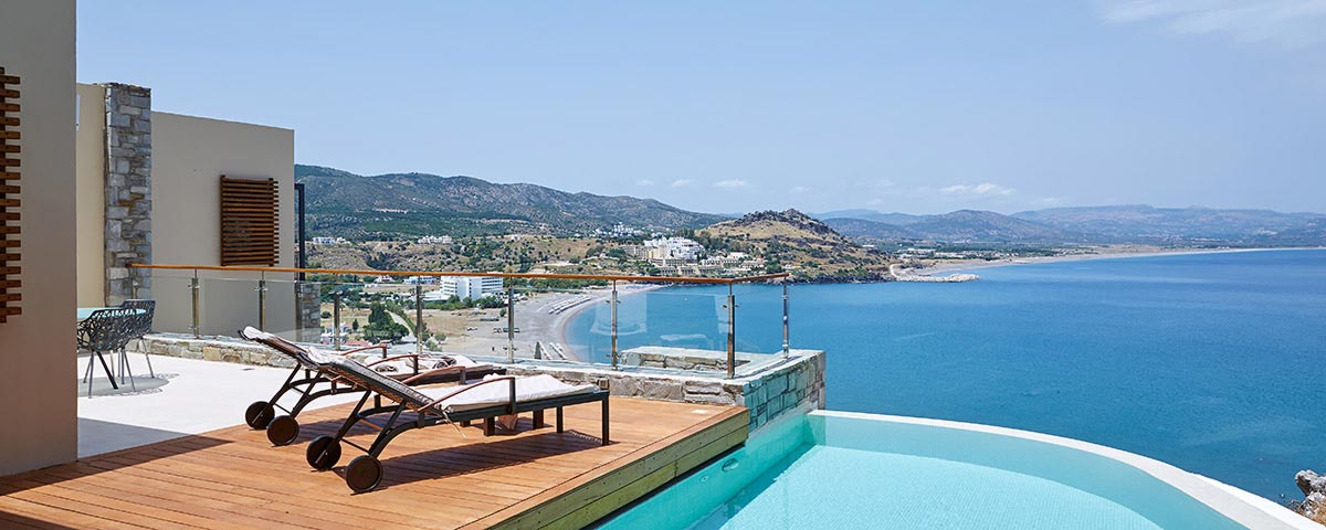 Luxury hotel in Rhodes Lindos Blu Hotel in Rhodes (Rhodos) island Greece